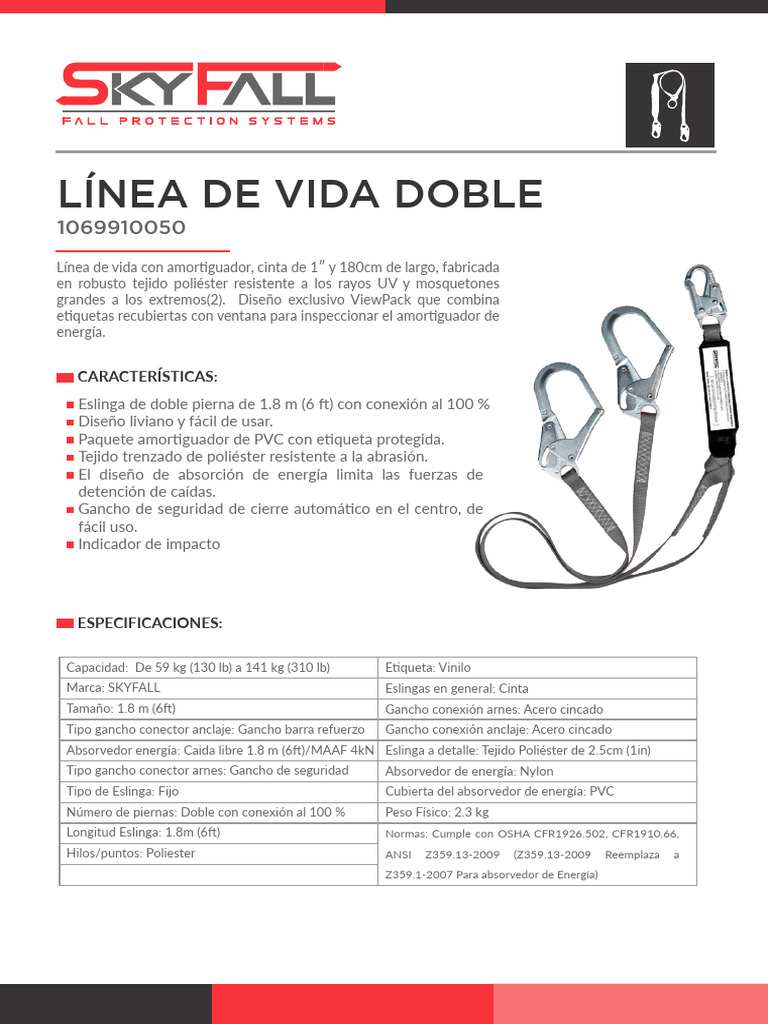 Ficha Tecnica Linea de Vida Doble Skyfall G | PDF