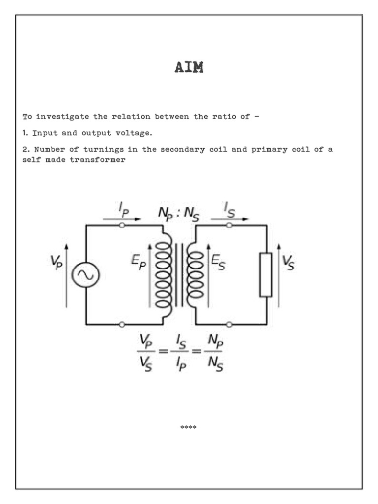 Transformer Xii Physics Investigatory Project Download Free Pdf Transformer Inductor