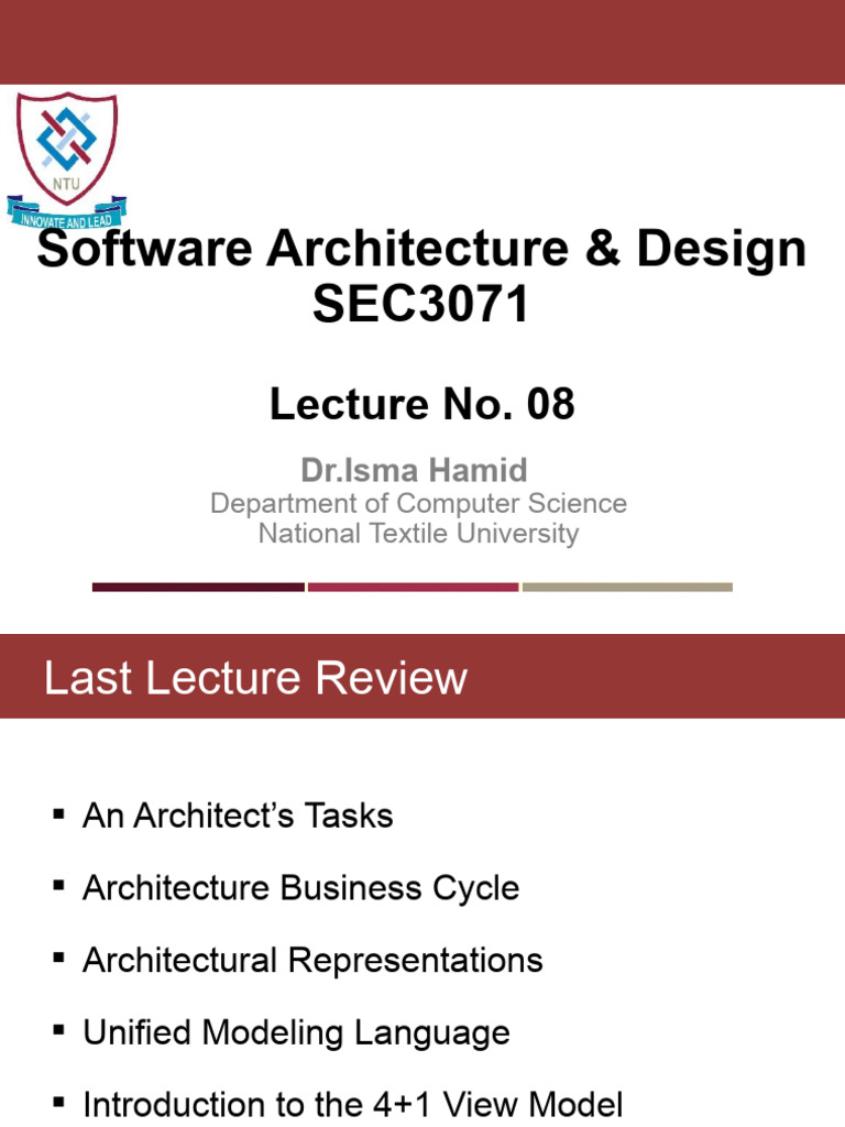 4+1 View Model of Software Architecture & Design | PDF | Software Architecture | Unified ...