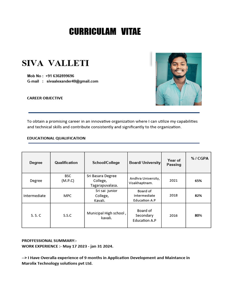 Siva Valleti Resume 1 | PDF