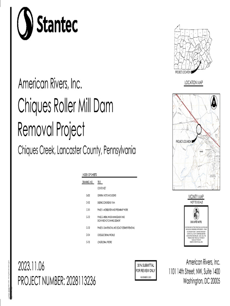 Chiques Roller Mill Dam Removal Design Plans | PDF | Cartography ...