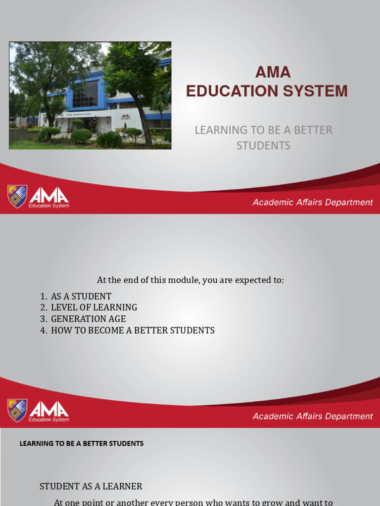 W13-Module 2 Learning To Be A Better Student - Presentation | Download Free PDF | Learning ...