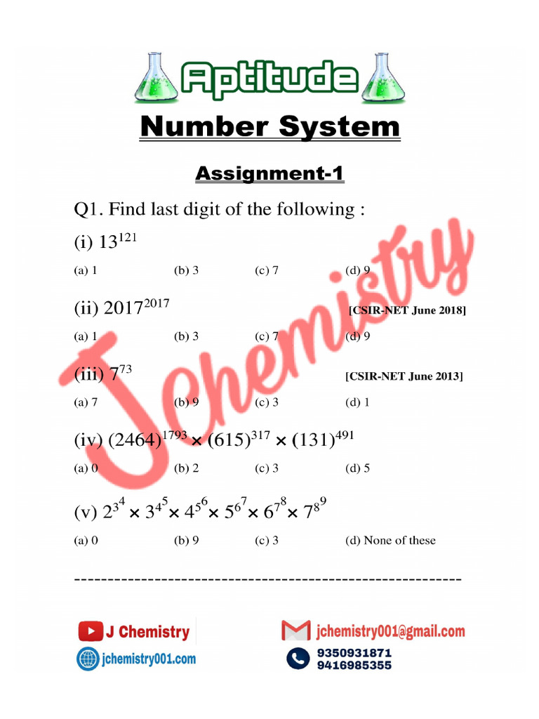 900629-546414-Number System Assignment 1 | PDF