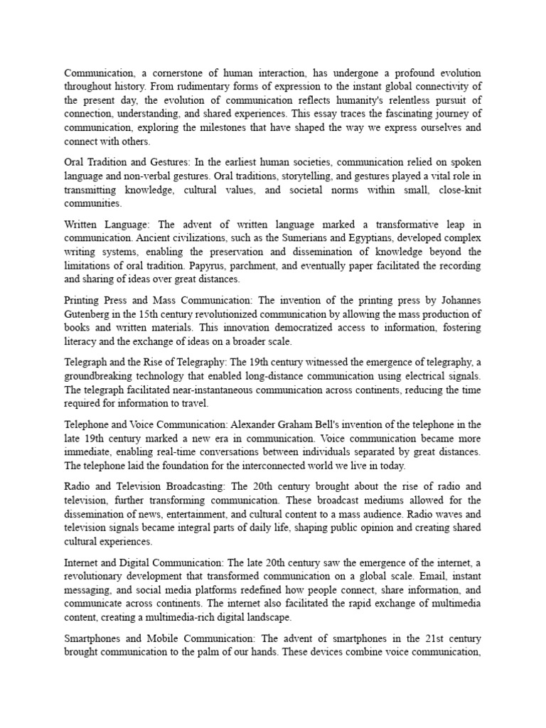 evolution of Communication | PDF | Communication | Mass Media