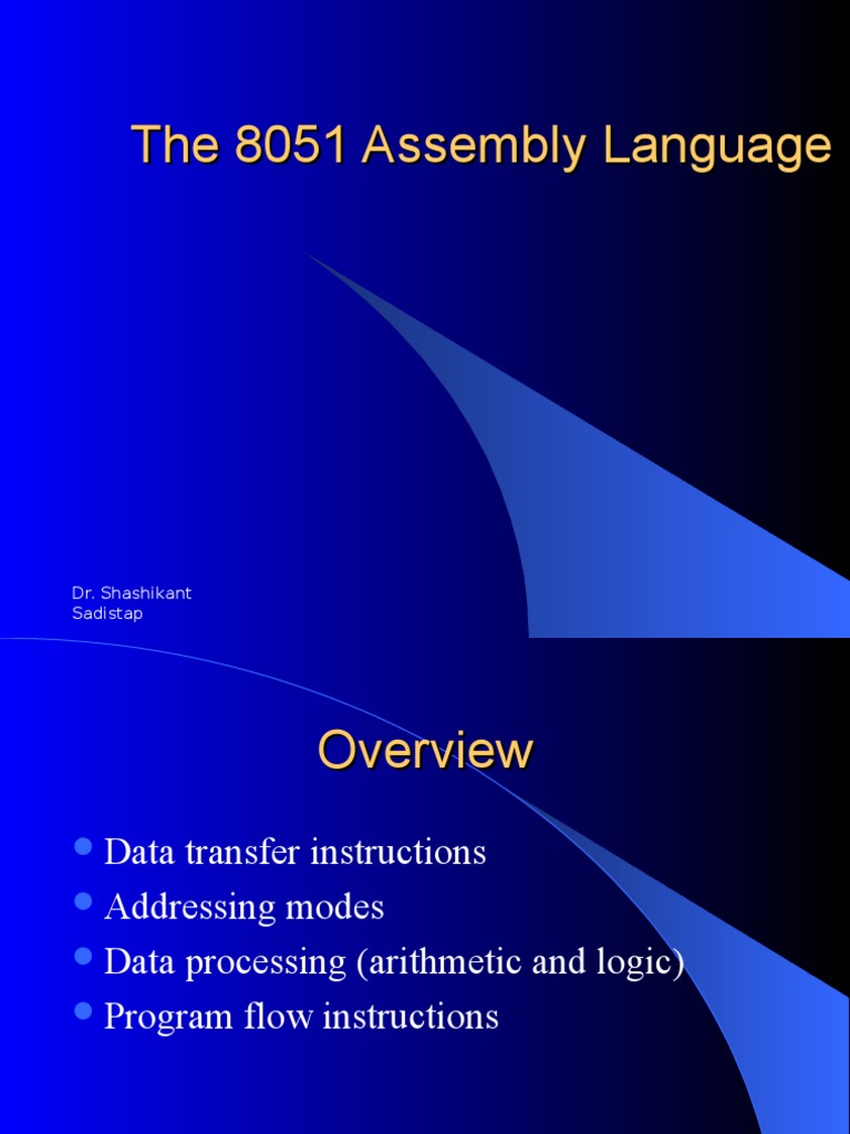 The 8051 Assembly Language | PDF | Byte | Pointer (Computer Programming)