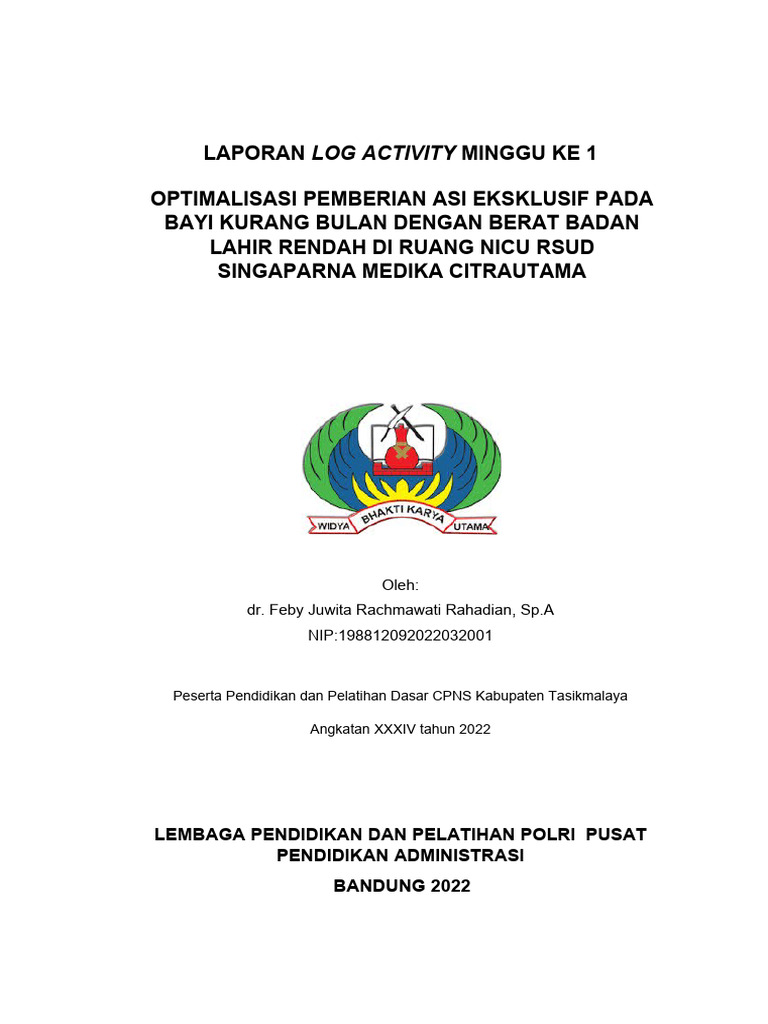 Log Activity Minggu 1 | PDF