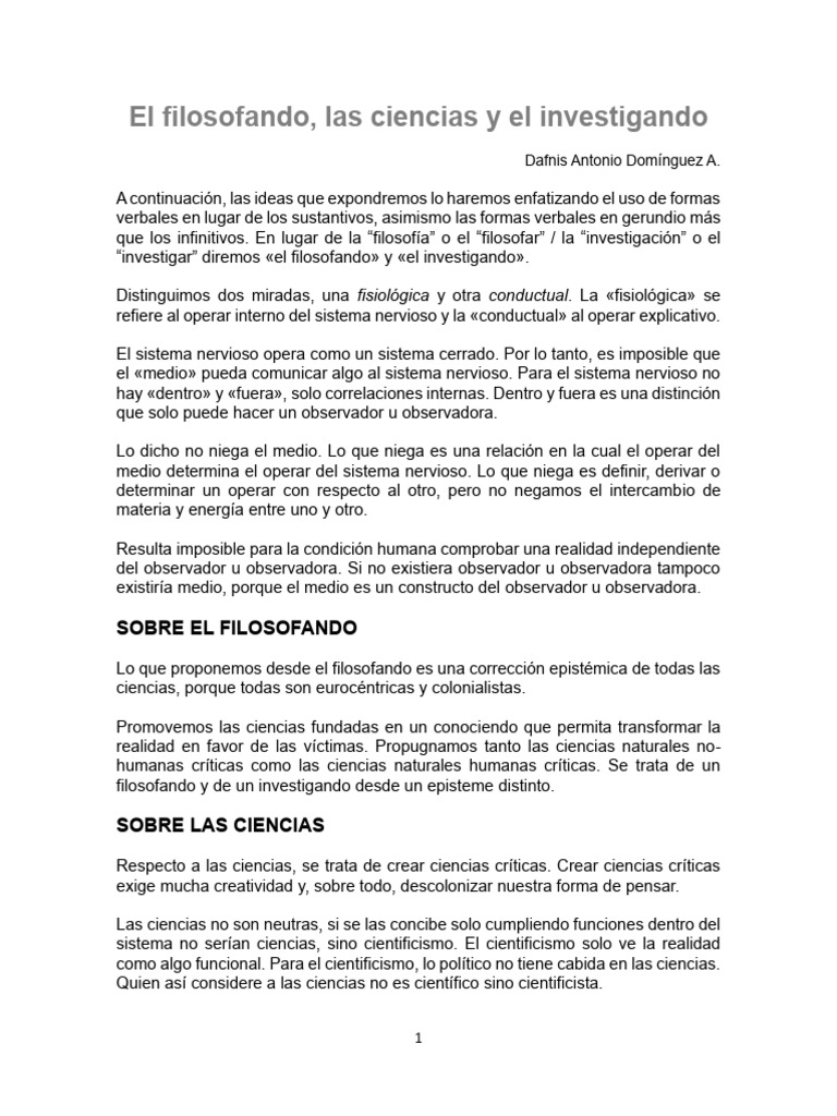 El Filosofando, Las Ciencias y El Investigando | PDF | Karl Popper | Método científico