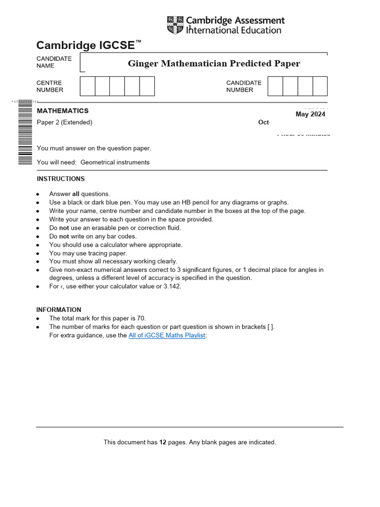 Prediction Paper 2 0580 May 2024 | PDF | Numbers | Interest