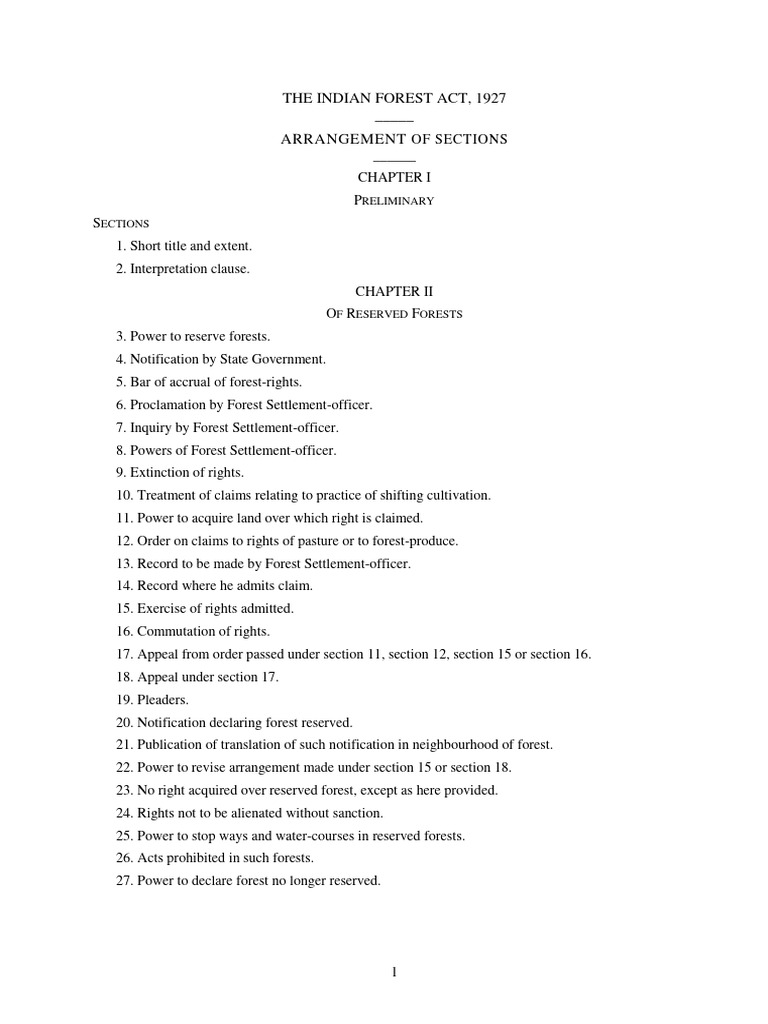 The Indian Forest Act, 1927 | PDF
