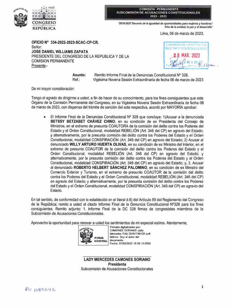 Inf Final 328 | PDF | Perú | Judicaturas