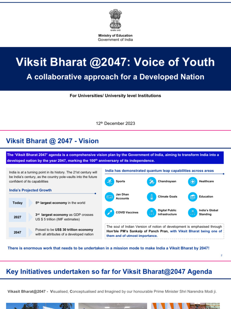Viksit Bharat @2047: Voice of Youth: A Collaborative Approach For A ...