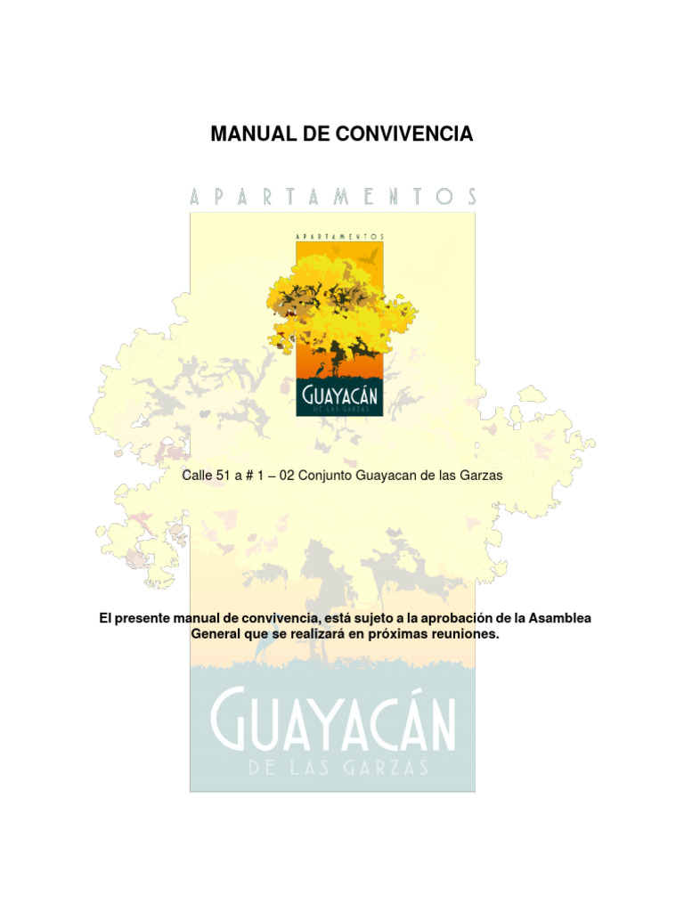 Manual de Convivencia Guayacan de Las Garzas | PDF | Condominio | Residuos