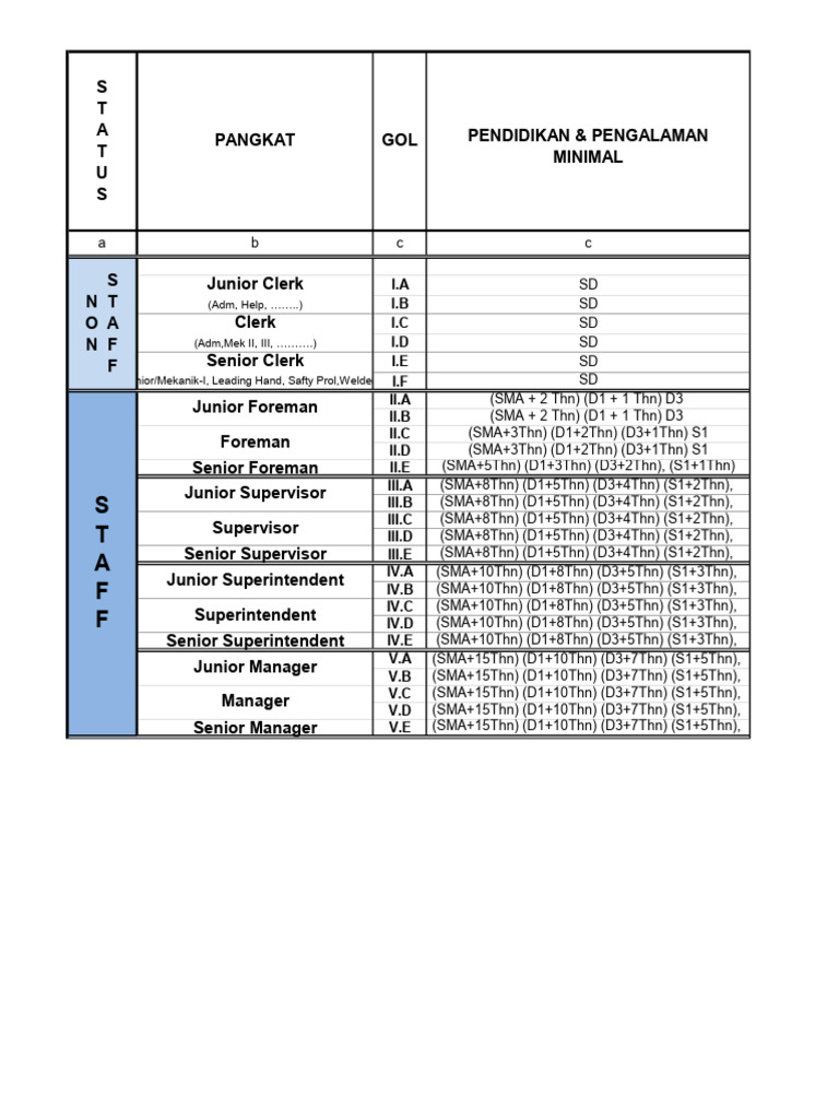 Level Sesuai Jabatan | PDF | Leadership | Employment