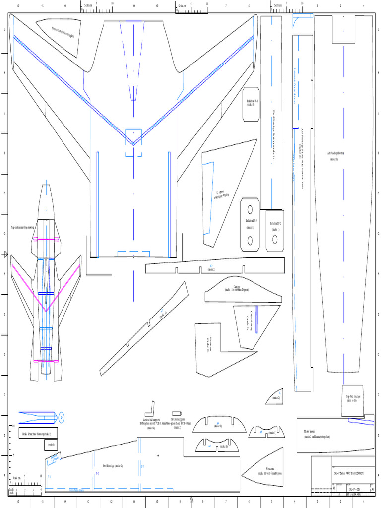 SU-47 Parts 6mm Depron A4 | PDF | Equipment | Manufactured Goods