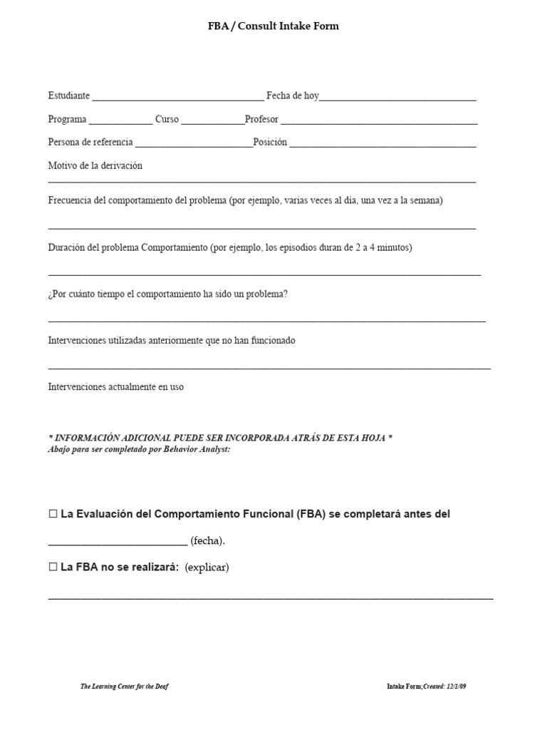Intake Form | PDF