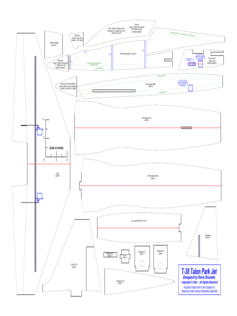 T-38 Park Jet Plans (Parts Templates Non-Tiled) BETA2 | PDF ...