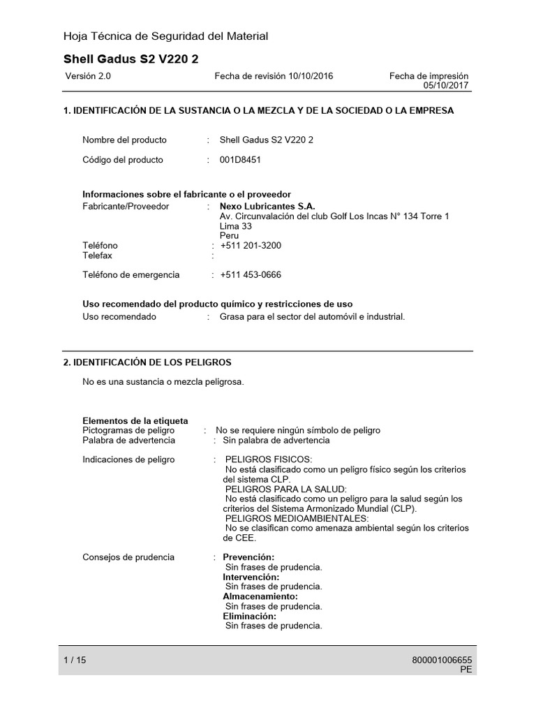 Shell Gadus s2 v22 2 | PDF