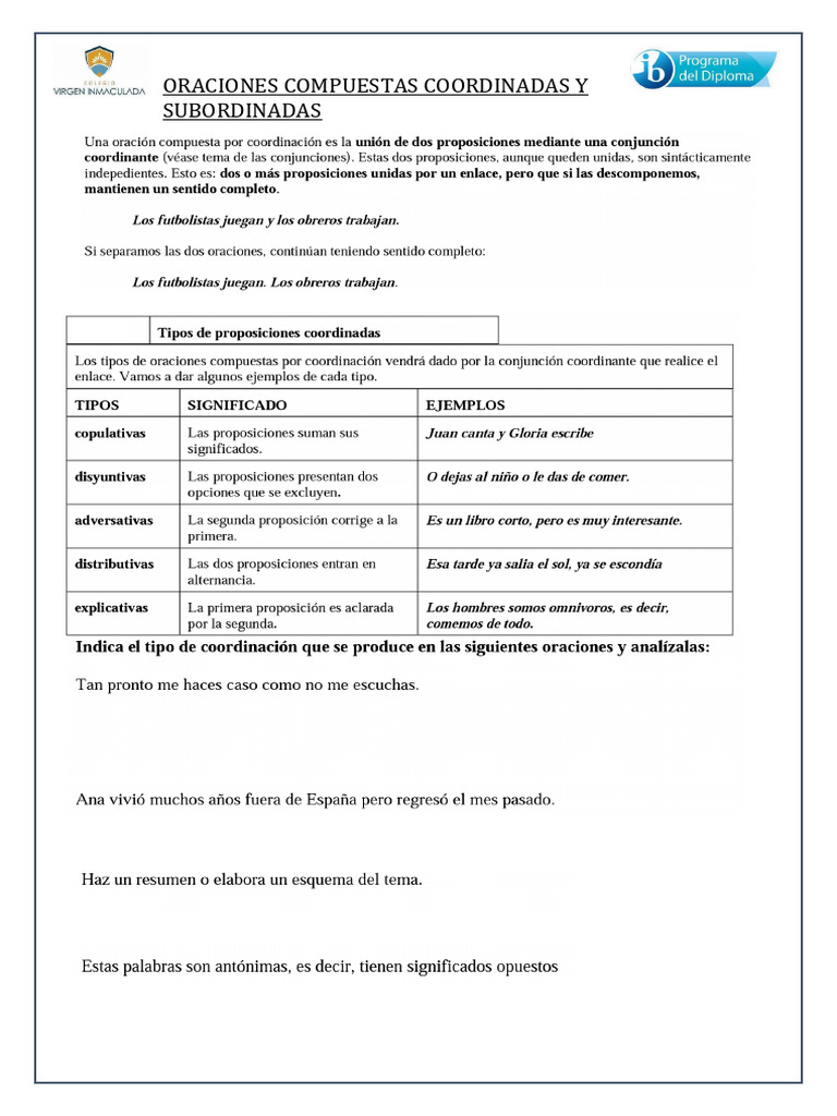 La Oración Subordinada | PDF