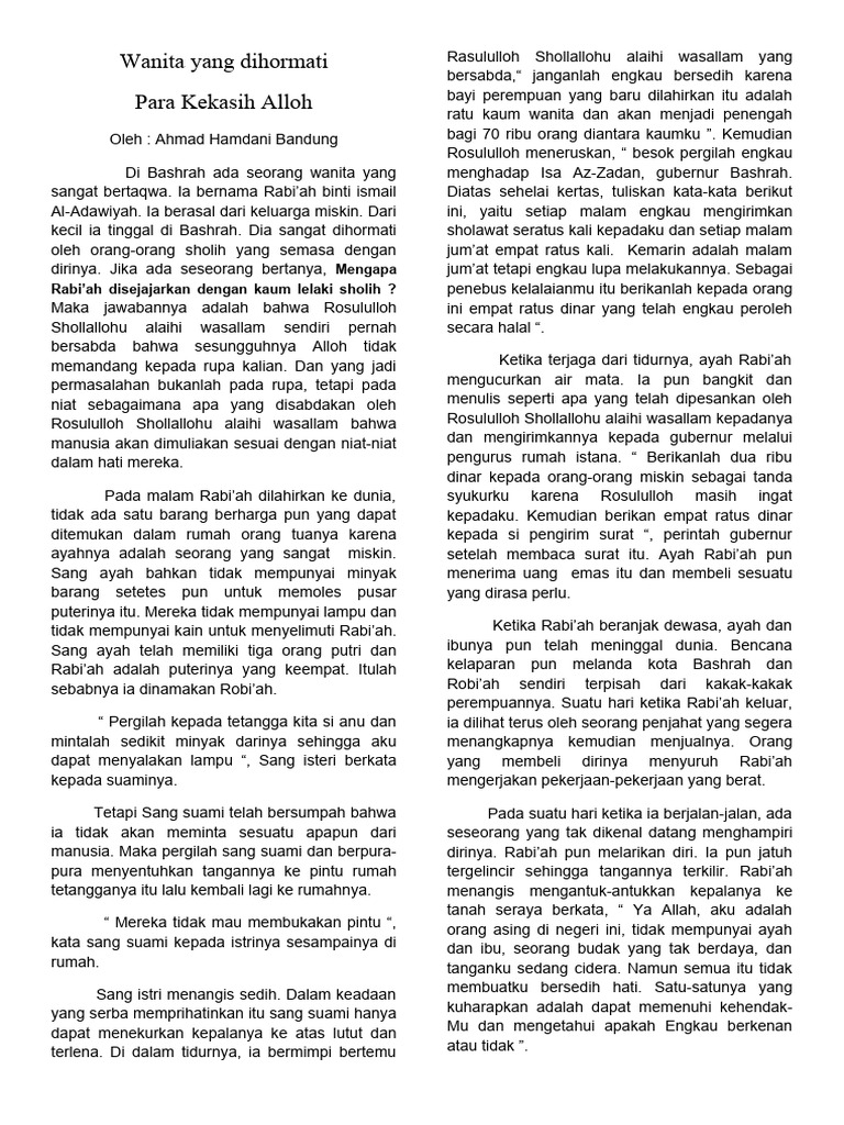 Rabi'ah Al Adawiyah | PDF