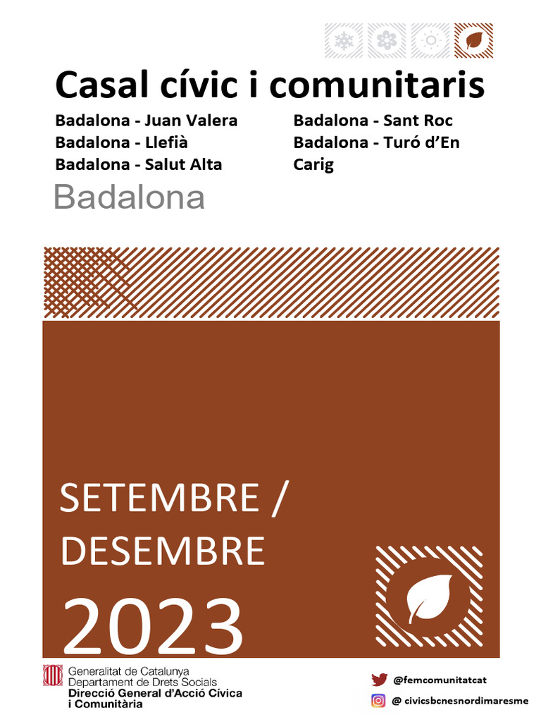 Casal Cívic I Comunitaris: Setembre / Desembre | PDF