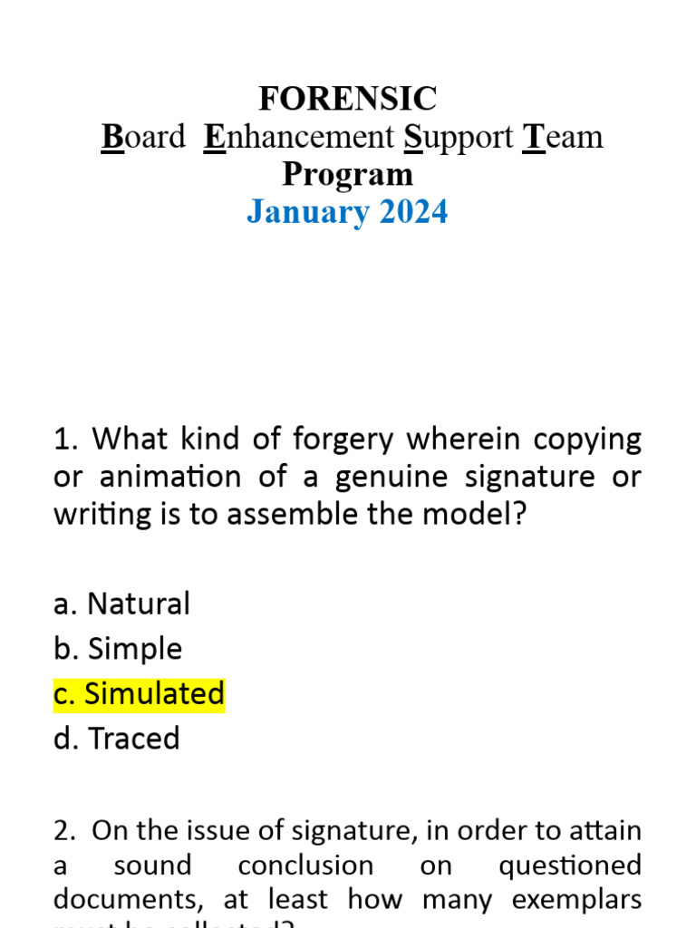 Forensic Best Joana Answer Key | PDF | Gun Barrel | Bullet