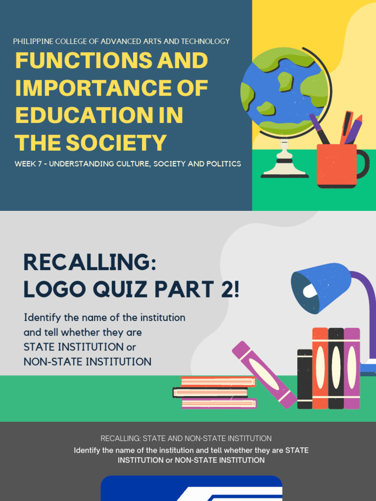 Week 7 FUNCTIONS AND IMPORTANCE OF EDUCATION IN THE SOCIETY | PDF | Vocational Education | Learning