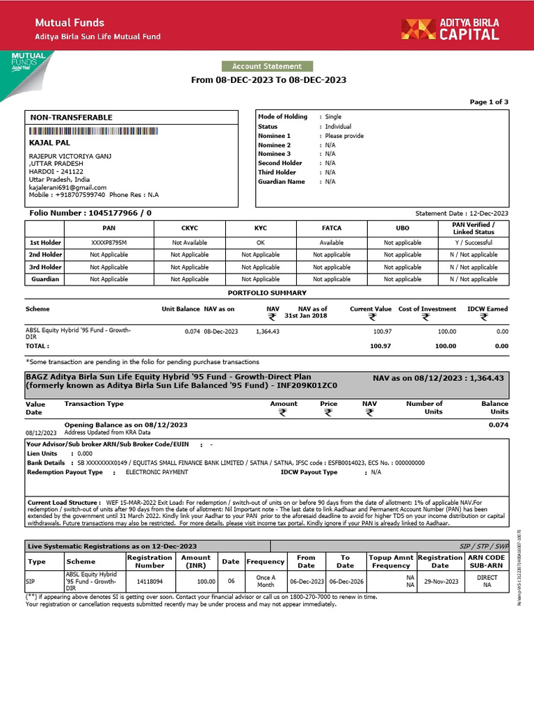 From 08-DEC-2023 To 08-DEC-2023: Non-Transferable | PDF