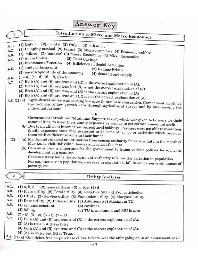 ECONOMIC ABT BOOK ANSWER KEY | PDF