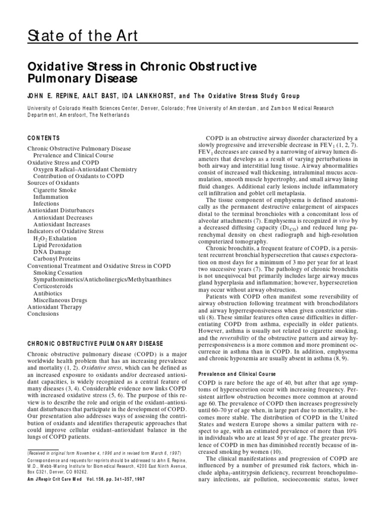 Repine Et Al 2012 Oxidative Stress in Chronic Obstructive Pulmonary ...