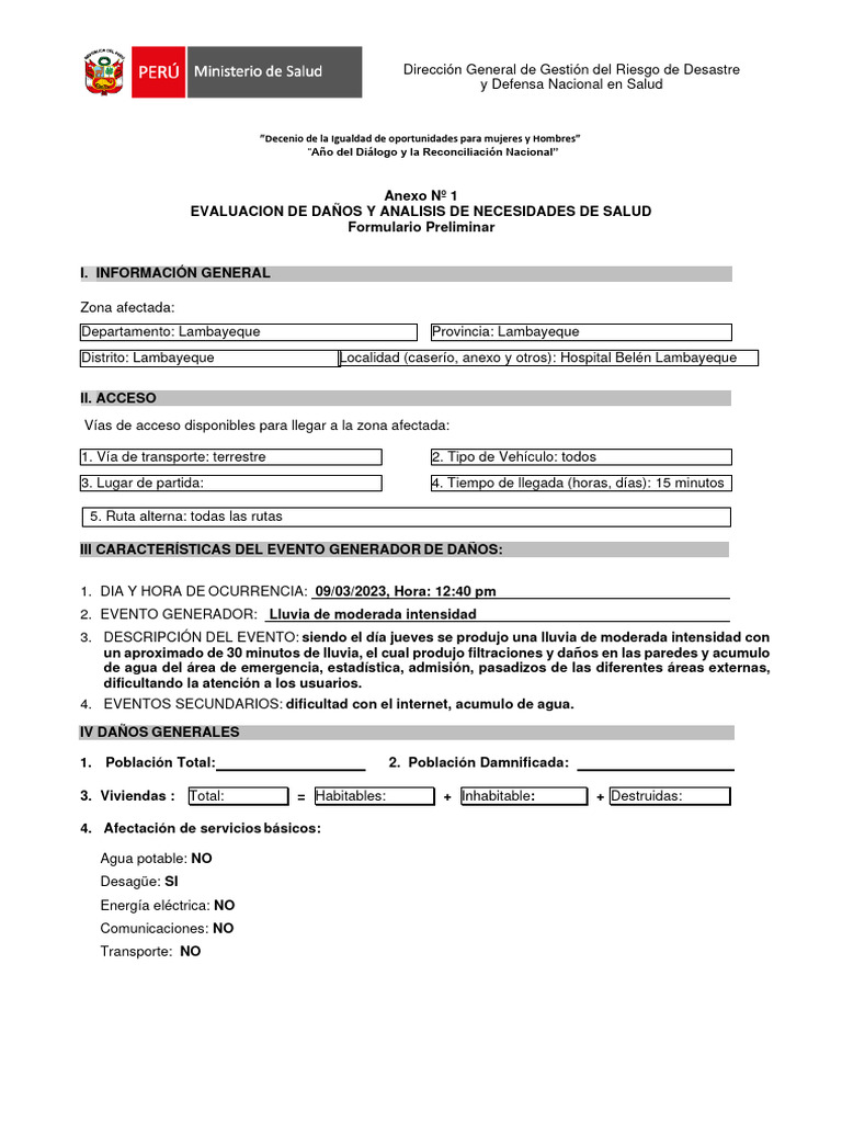 Formulario EDAN HBL | PDF