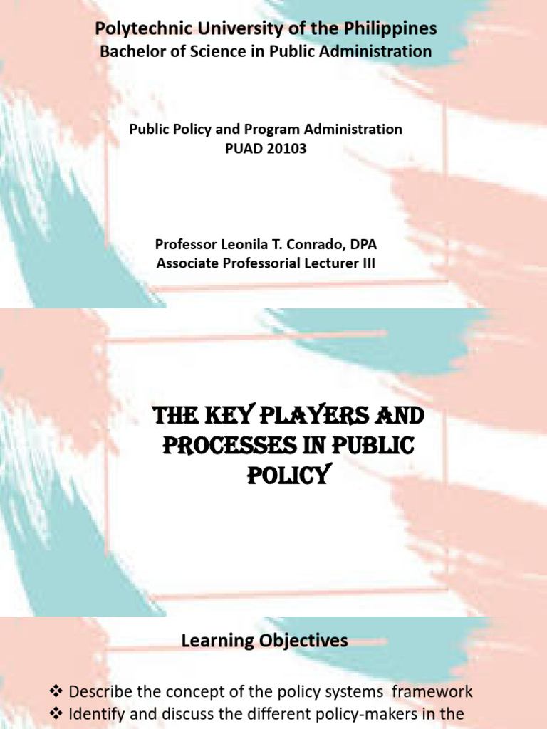 Policymakers and Public Policy in the Philippines | PDF | Social Science