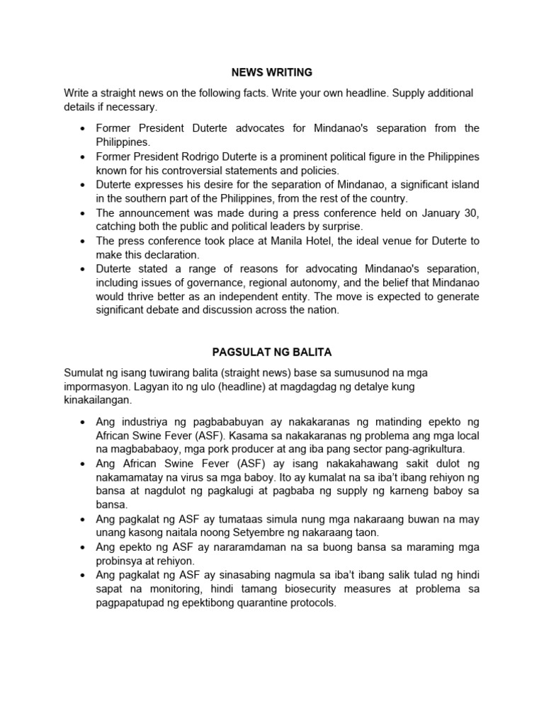 Fact Sheet News Writing | PDF