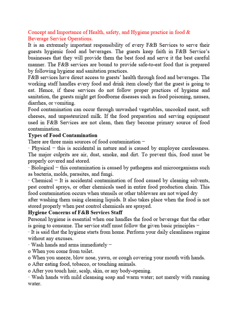 03 - Health, Safety and Hygiene | PDF