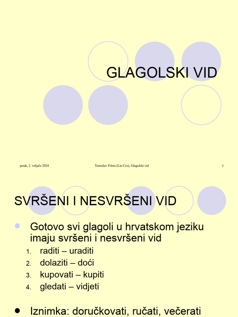 Glagolski Vid - Prezentacija | PDF