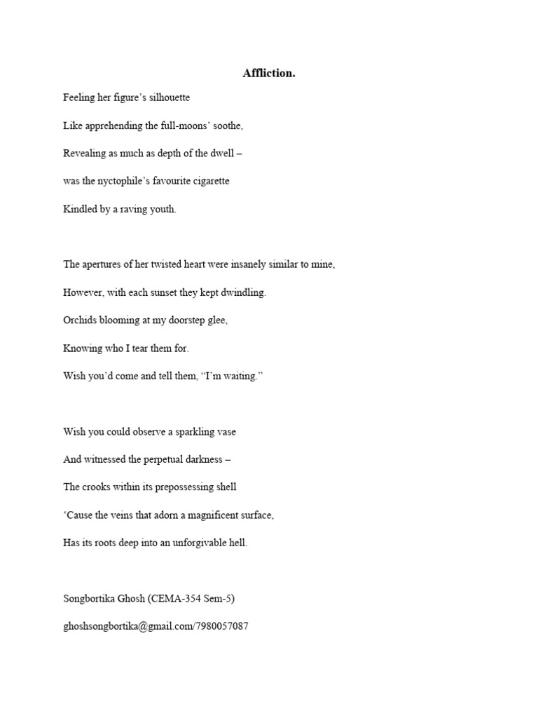 Affliction | PDF | Poetry