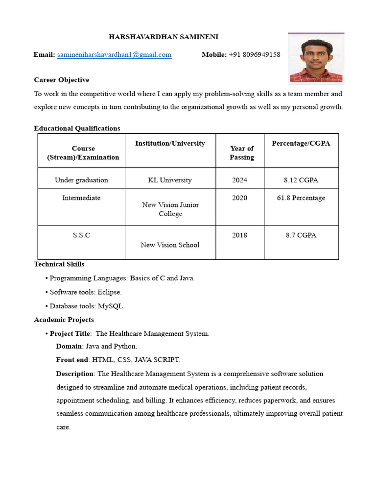 Harshavardhan_Resume | PDF
