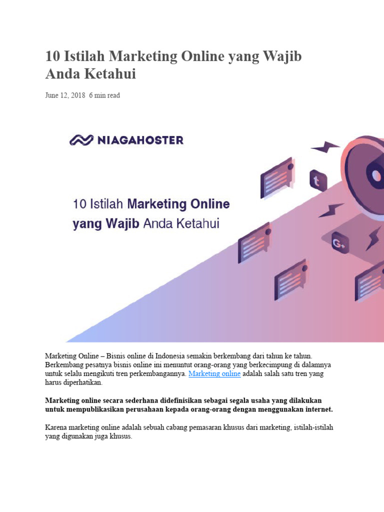 10 Istilah Marketing Online | PDF