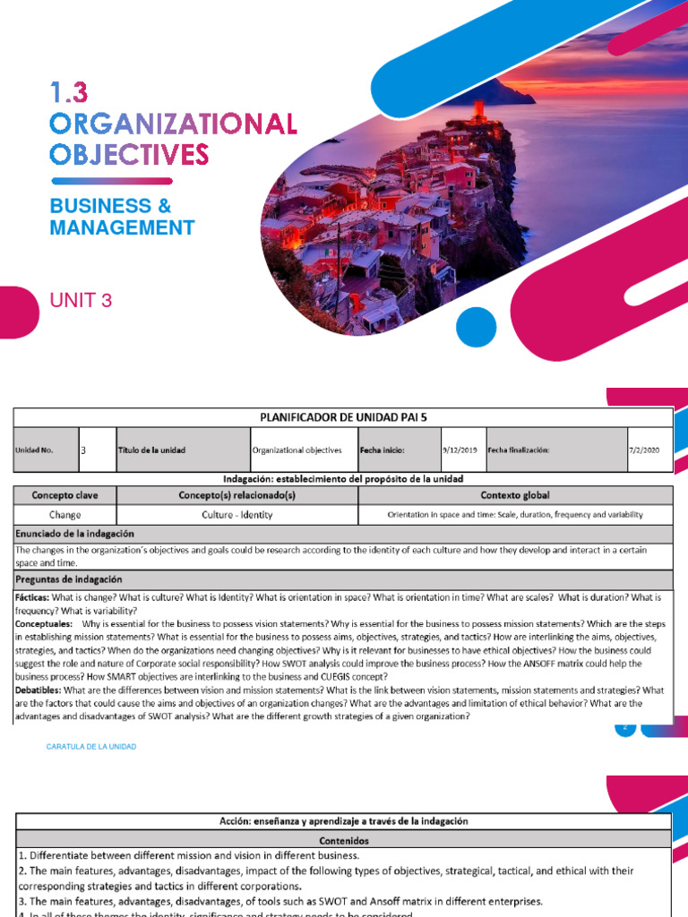3 - Organizational Objectives PART 1 | PDF