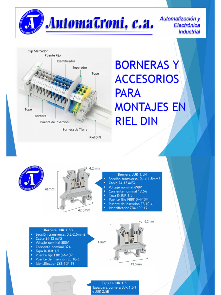 Catalogo de Ventas Automatroni Borneras-1 | PDF | Electricidad | Ingenieria Eléctrica