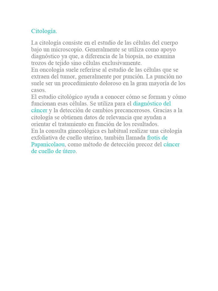 Citología: Diagnóstico Celular en Oncología | PDF | Salud y bienestar ...