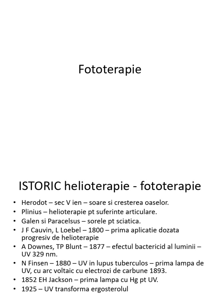 Fototerapie 2021 - BFT 1 - UV, vizibil si IR | PDF