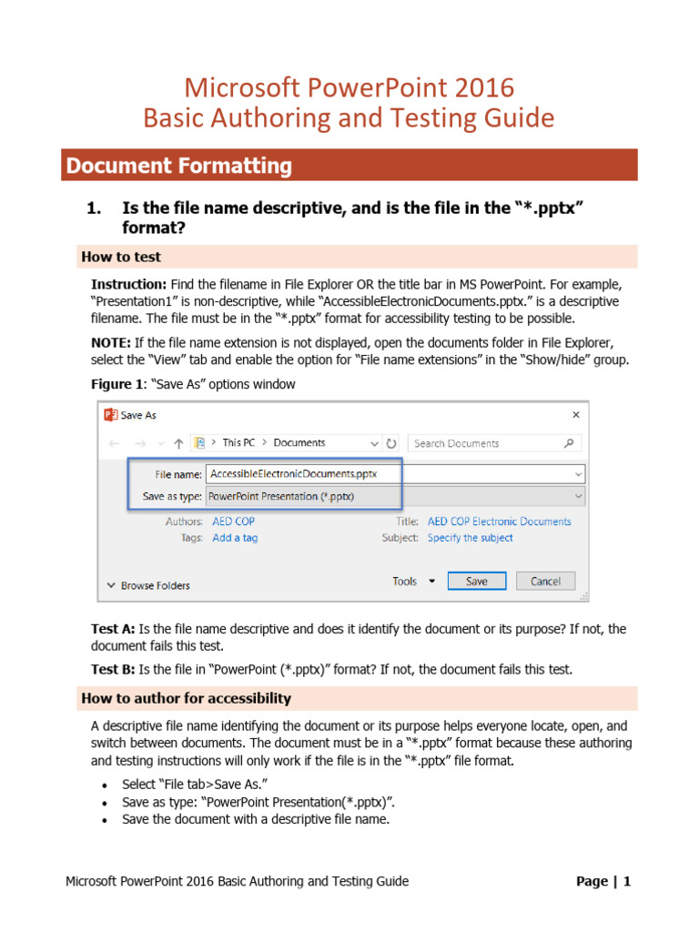 MS PowerPoint 508 Compliance Checklist | PDF | Computer File | File Format