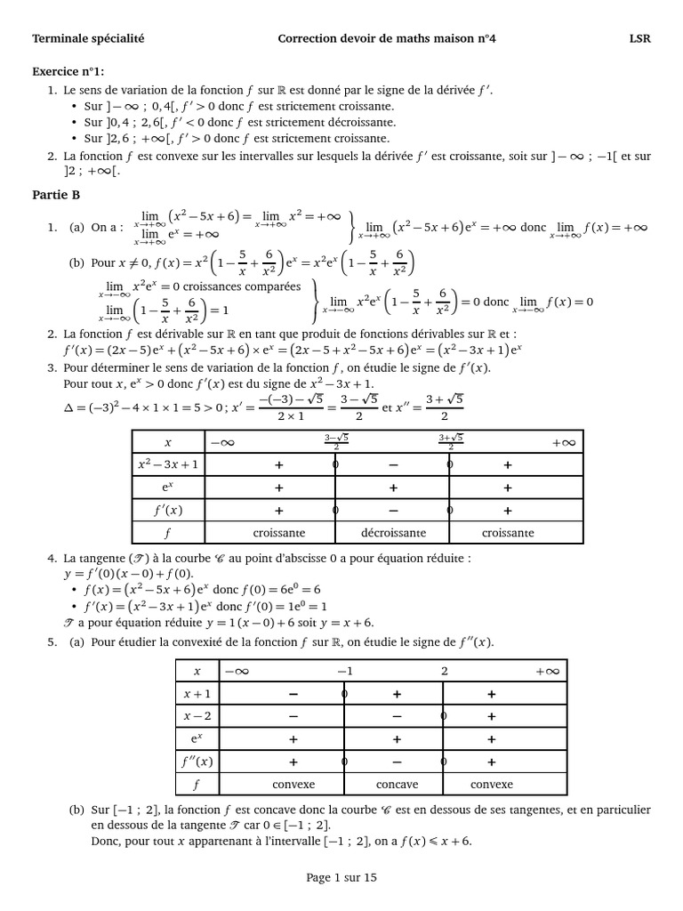 DM N°4 Correction | PDF