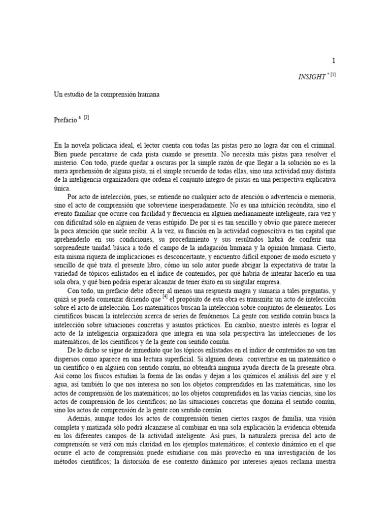 Lonergan, B.-Insight. Un Estudio de La Comprensión Humana (Español Con ...