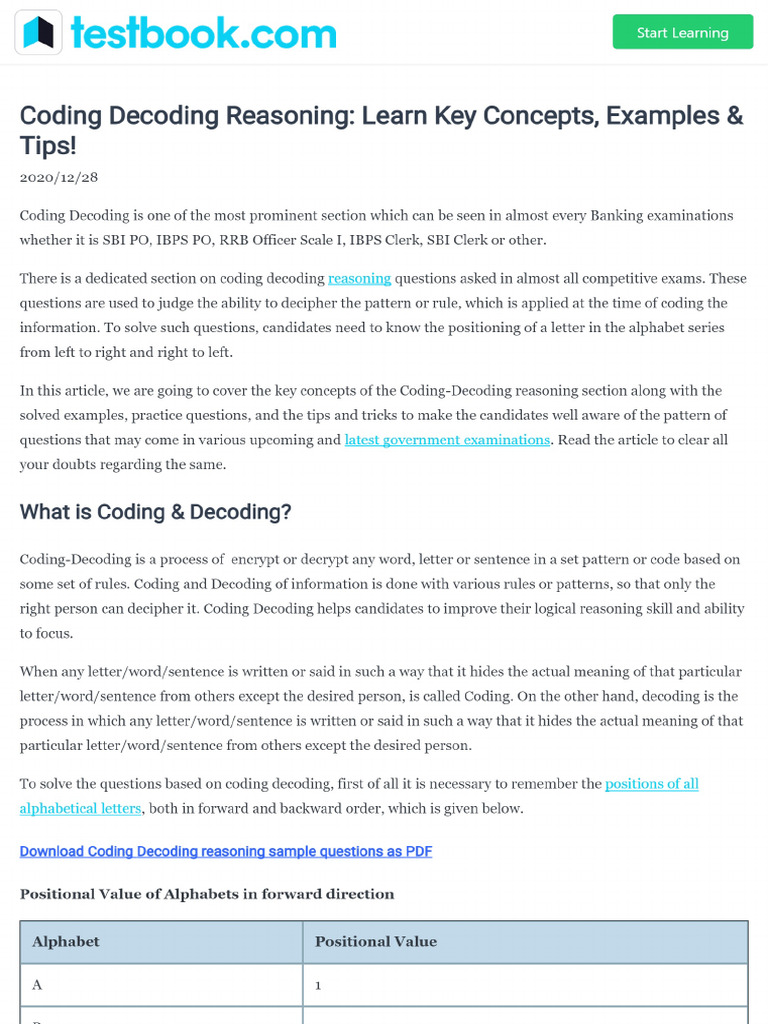 Coding Decoding A7c612de | PDF