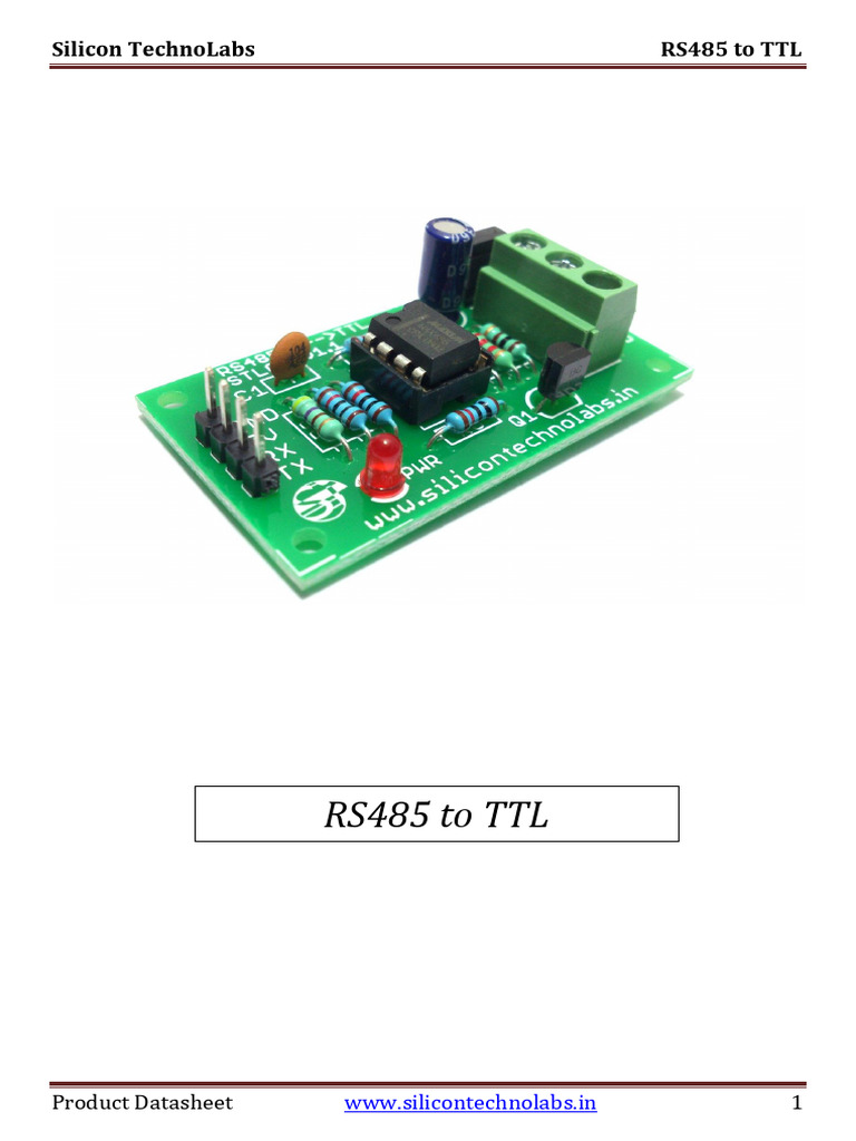 RS485 to TTL Converter Guide | PDF | Data Transmission | Physical Layer ...
