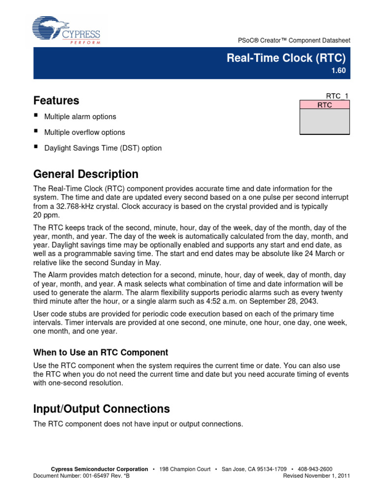 Infineon-Component - Real-Time - Clock - V1.60-Software Module Datasheets-V02 - 00-EN | PDF ...