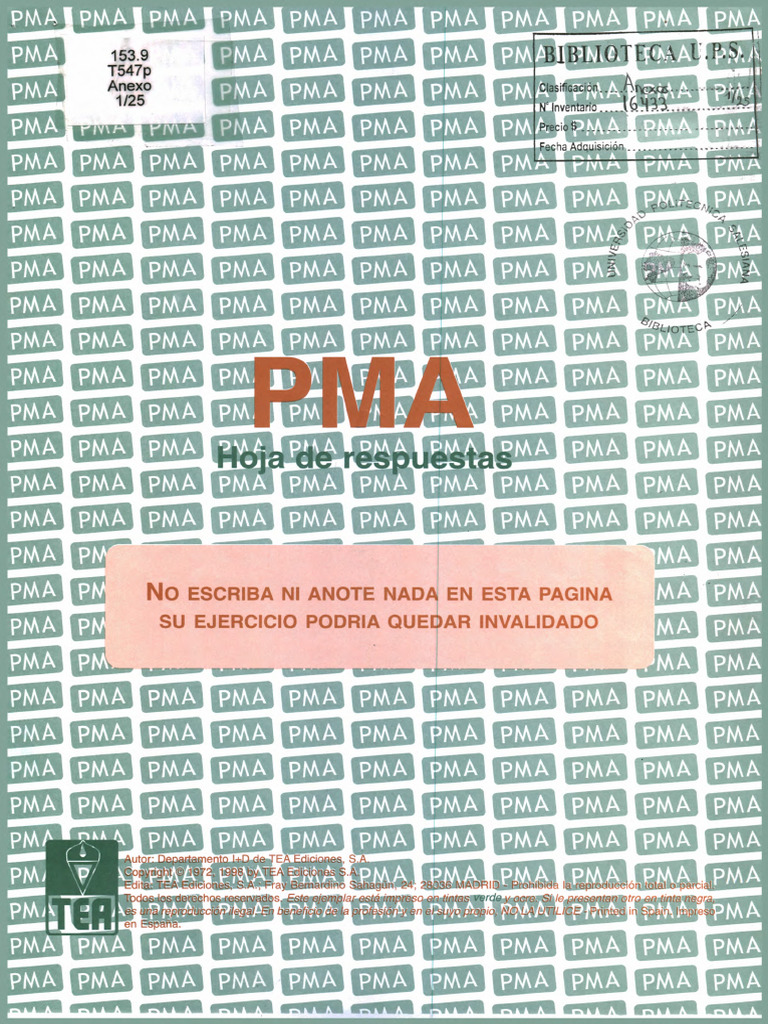 Clave de Corrección PMA | PDF