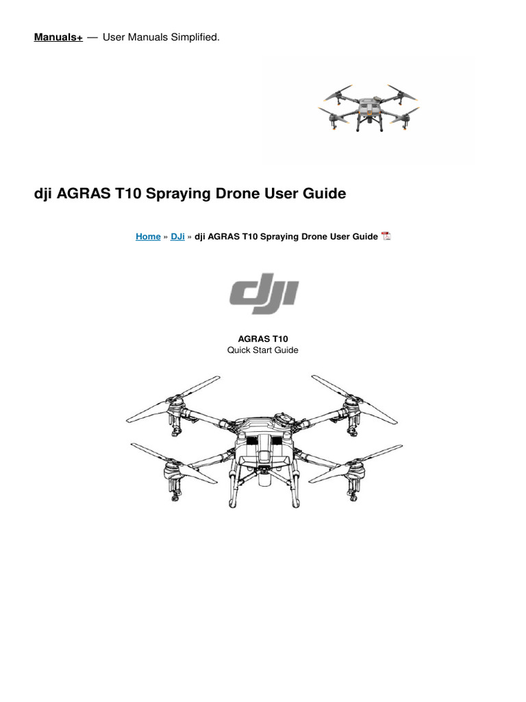 Agras t10 Spraying Drone Manual | PDF | Unmanned Aerial Vehicle | Usb
