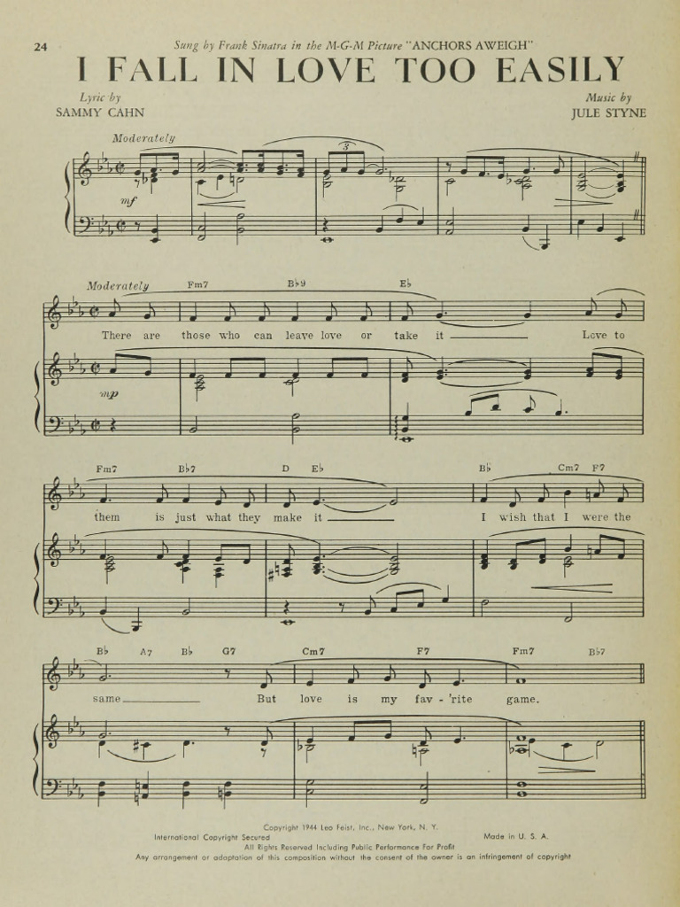 I Fall in Love Too Easily 1944 | PDF